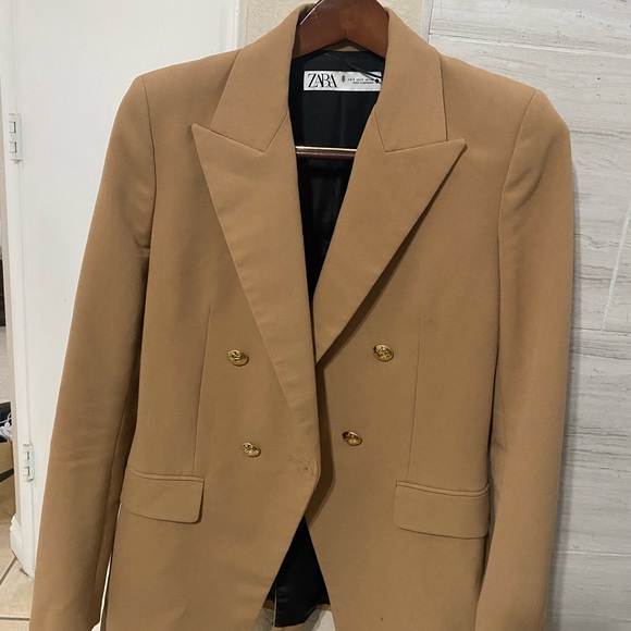 Zara | Jackets & Coats | Zara Tan Blazer | Poshmark